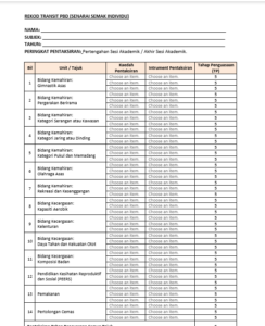 Borang Transit PBD - PJK Tingkatan 3